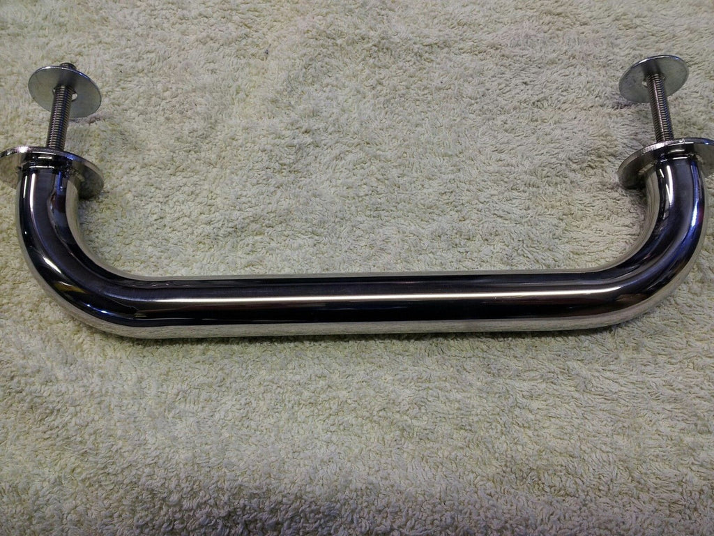 A pair of stainless steel grab rails 700mm marine grade 316 boat handr ...