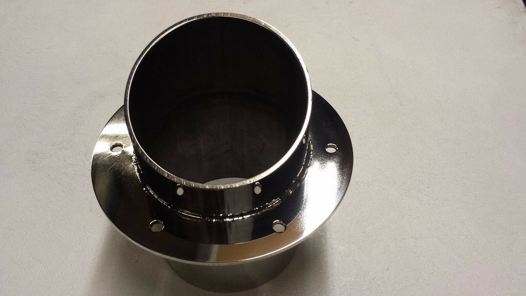 316 Stainless steel 4" transom marine exhaust outlet boat slash cut po ...