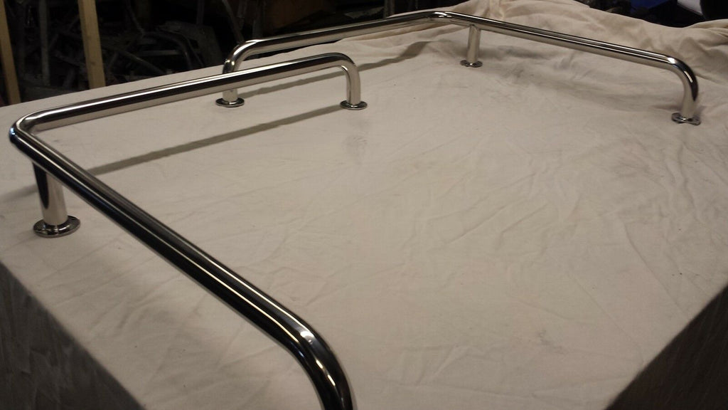 PAIR mirror polished Stainless Steel boat stern rails 1" 25mm D Variou ...